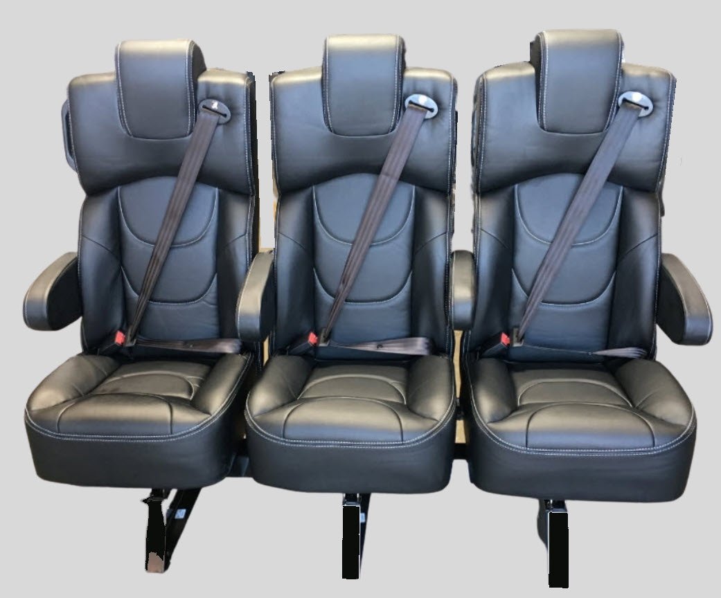 Triple Bench Seat for Transit | OEM Floor Tracks