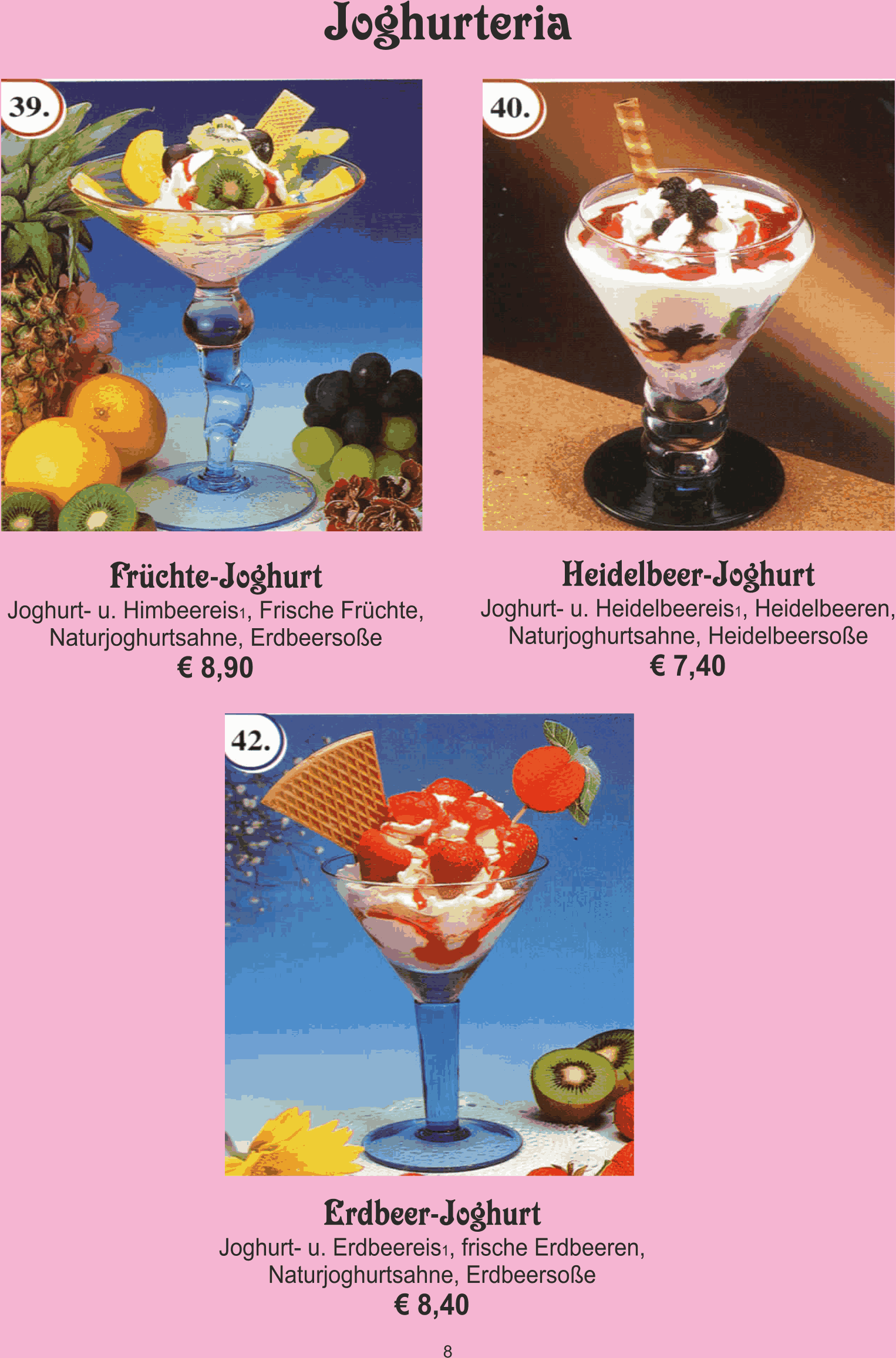 Eis-Café - Eiskarte