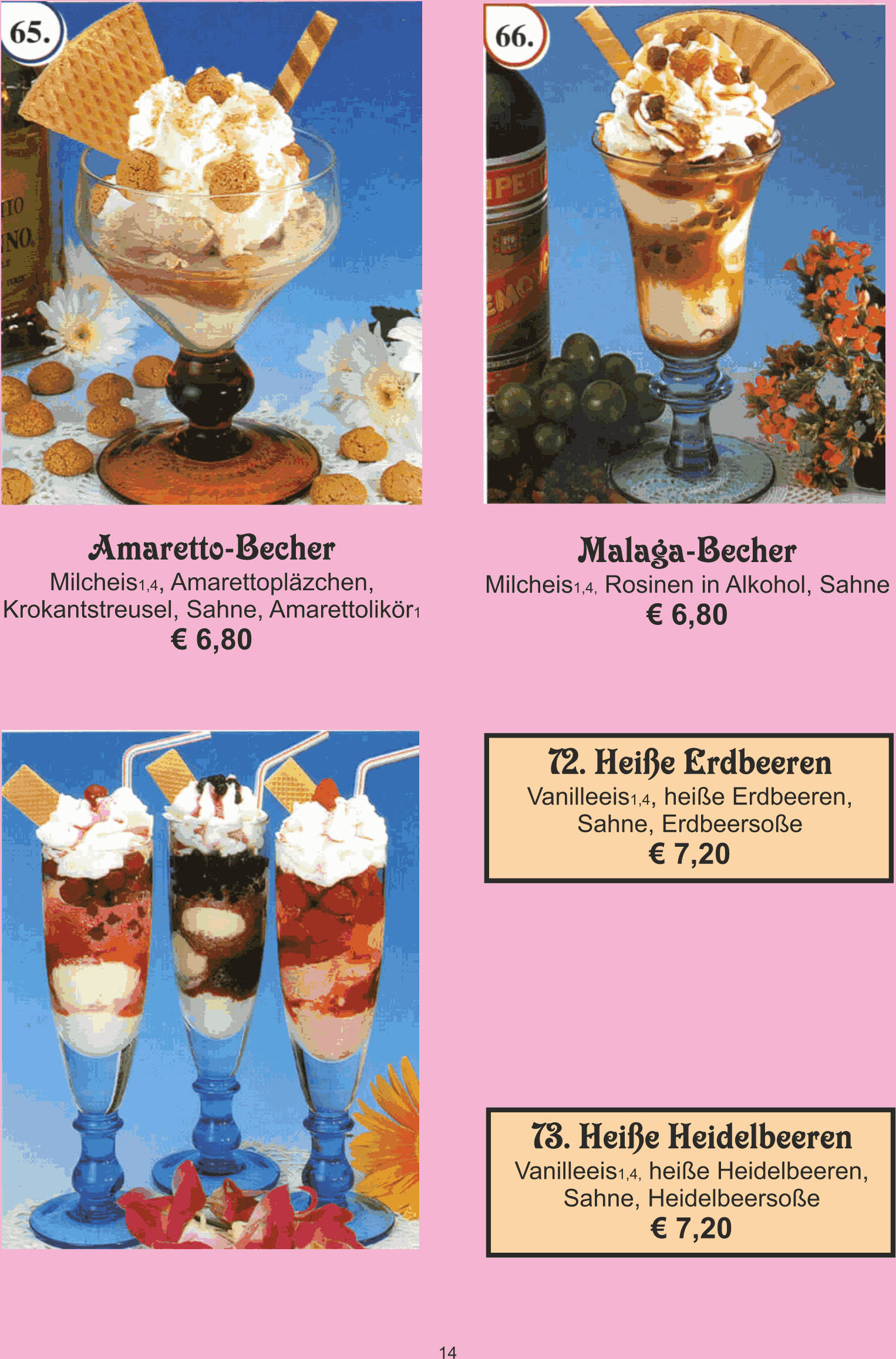 Eis-Café - Eiskarte