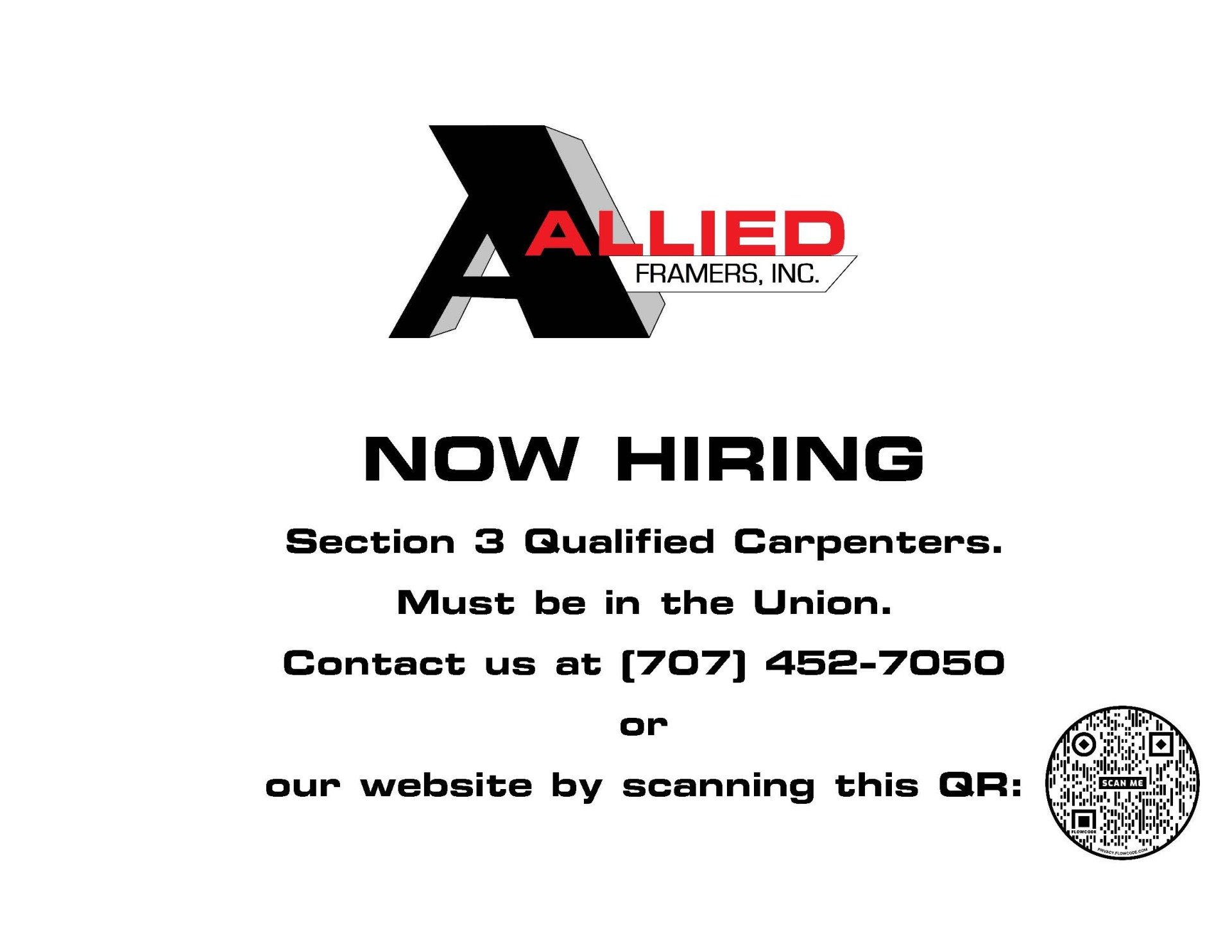 NOW HIRING - SECTION 3 QUALIFIED CARPENTERS