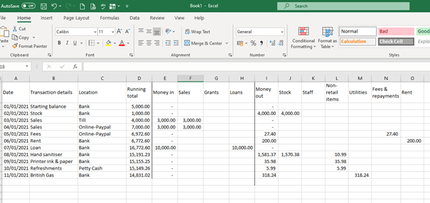 Tutorial - How to make a simple cash book in Excel