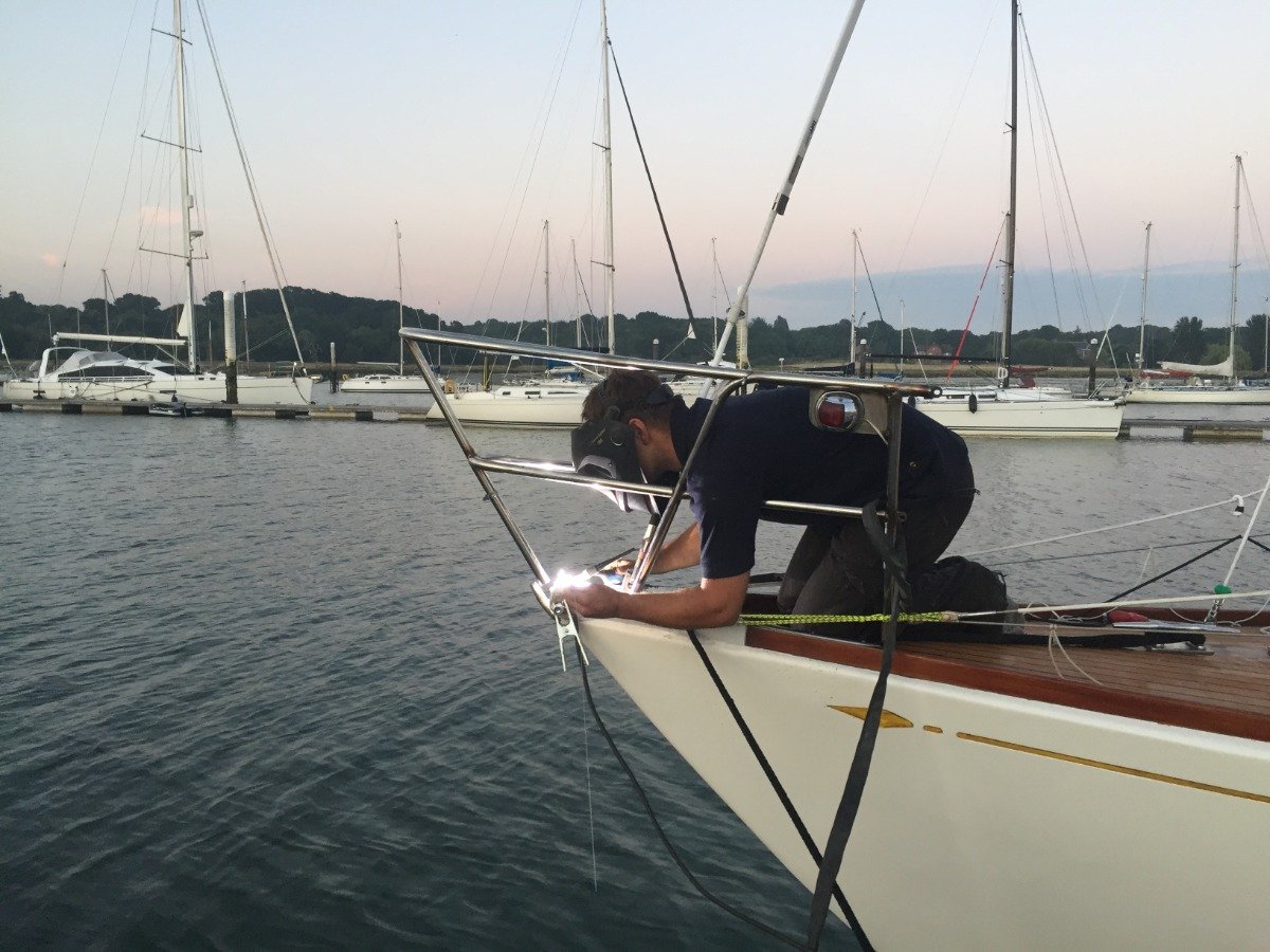 Poseidon - S&S Sailing Yacht Custom Pulpit repair. Solent