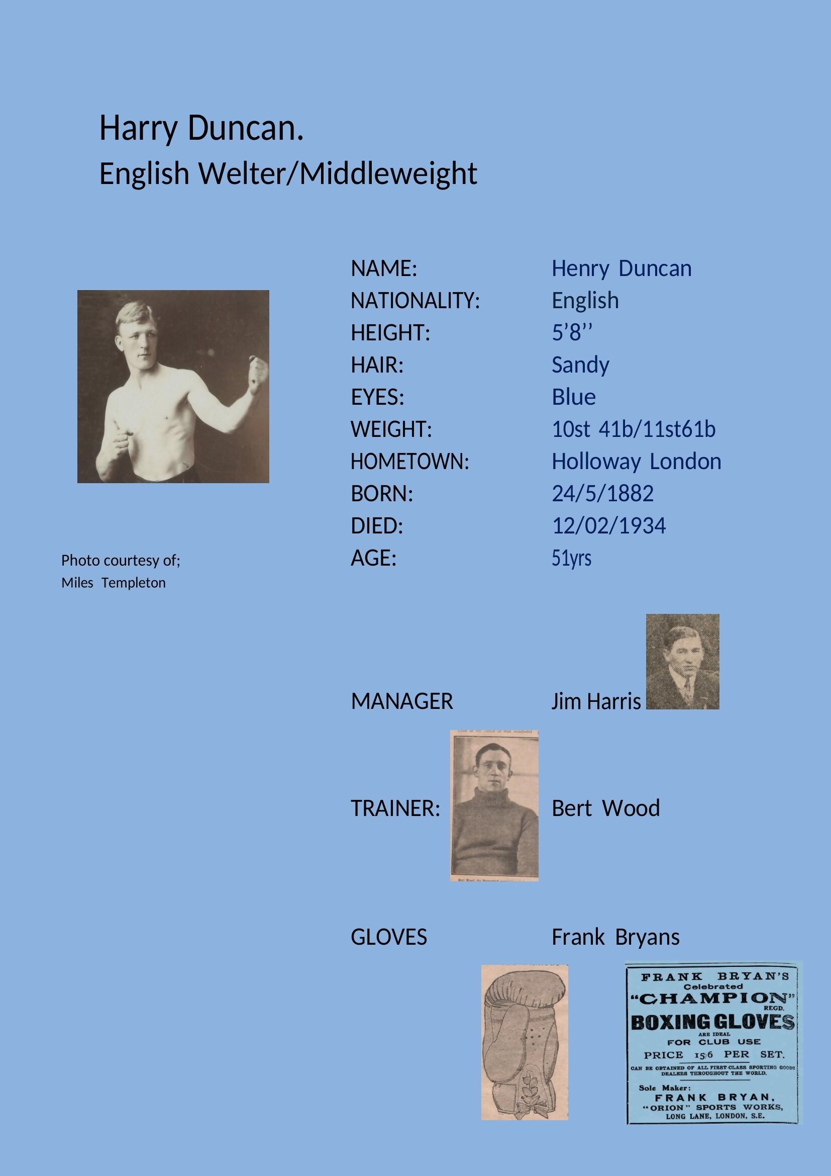 Harry Duncan Boxer Tough as Old Oak