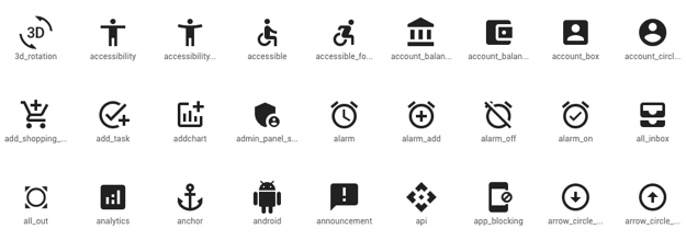 Icons und deren Bedeutung für das UI
