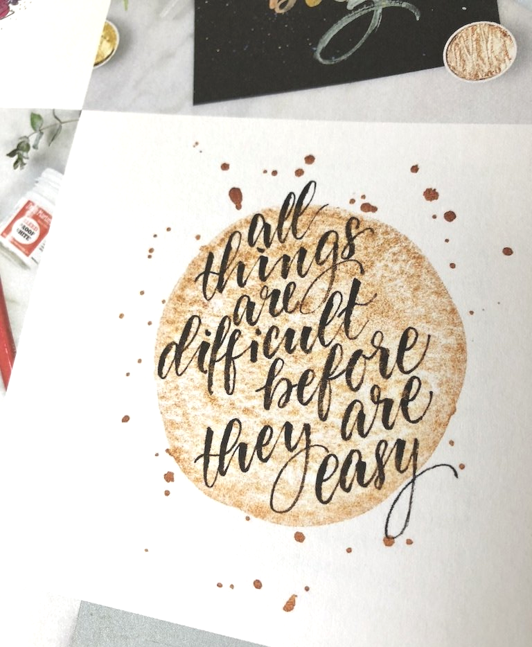 Buchrezension. Brushlettering und Watercolor von Katja Haas