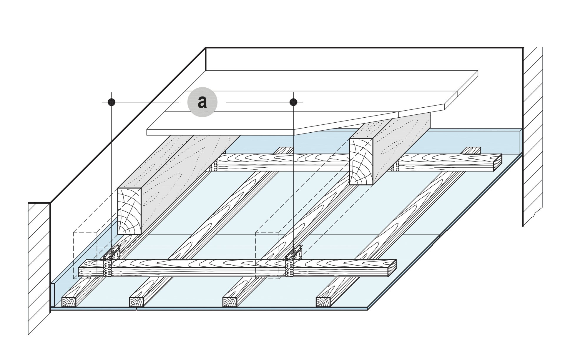 Design-Decken, Unterdecken, Dachsystem, Holzbalkendecken-System