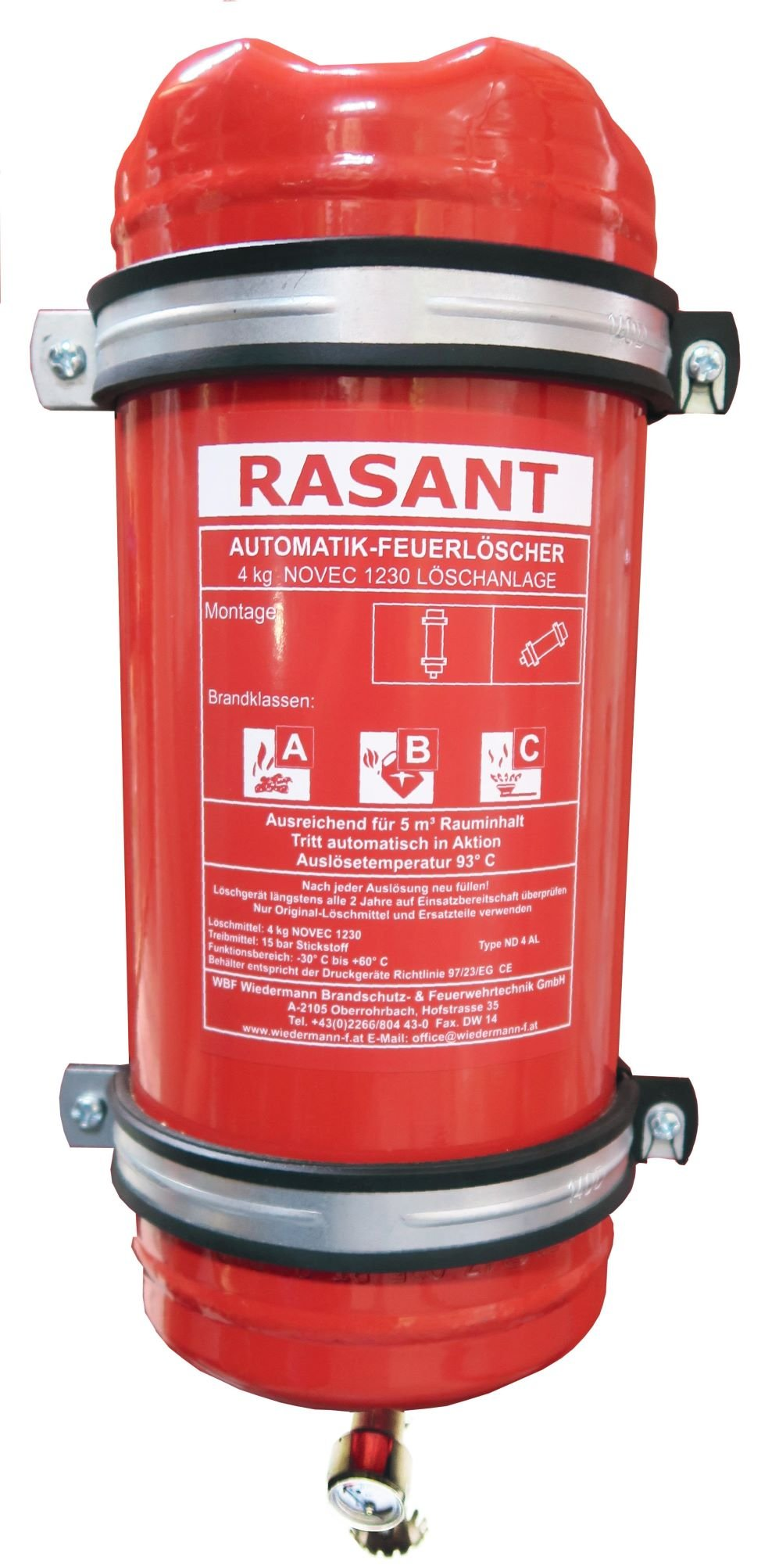 Sinorix 5112 / Novec 1230 Automatiklöscher für Ihr Boot