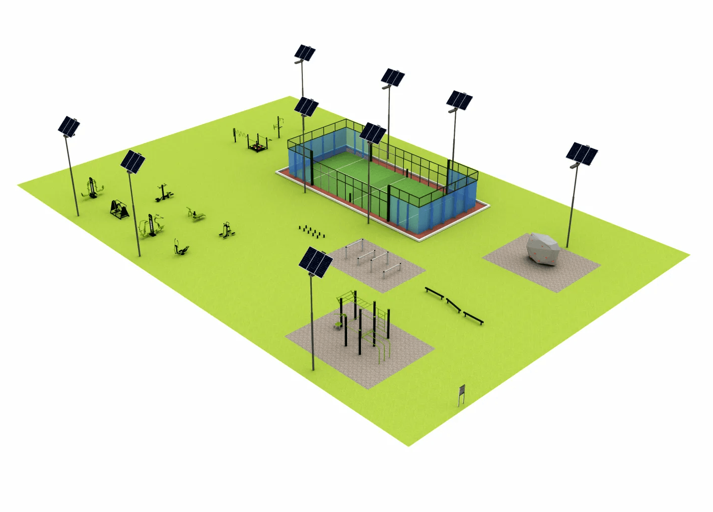 Gravity Sports - Padel | Fitness plein air | Eclairage sportif