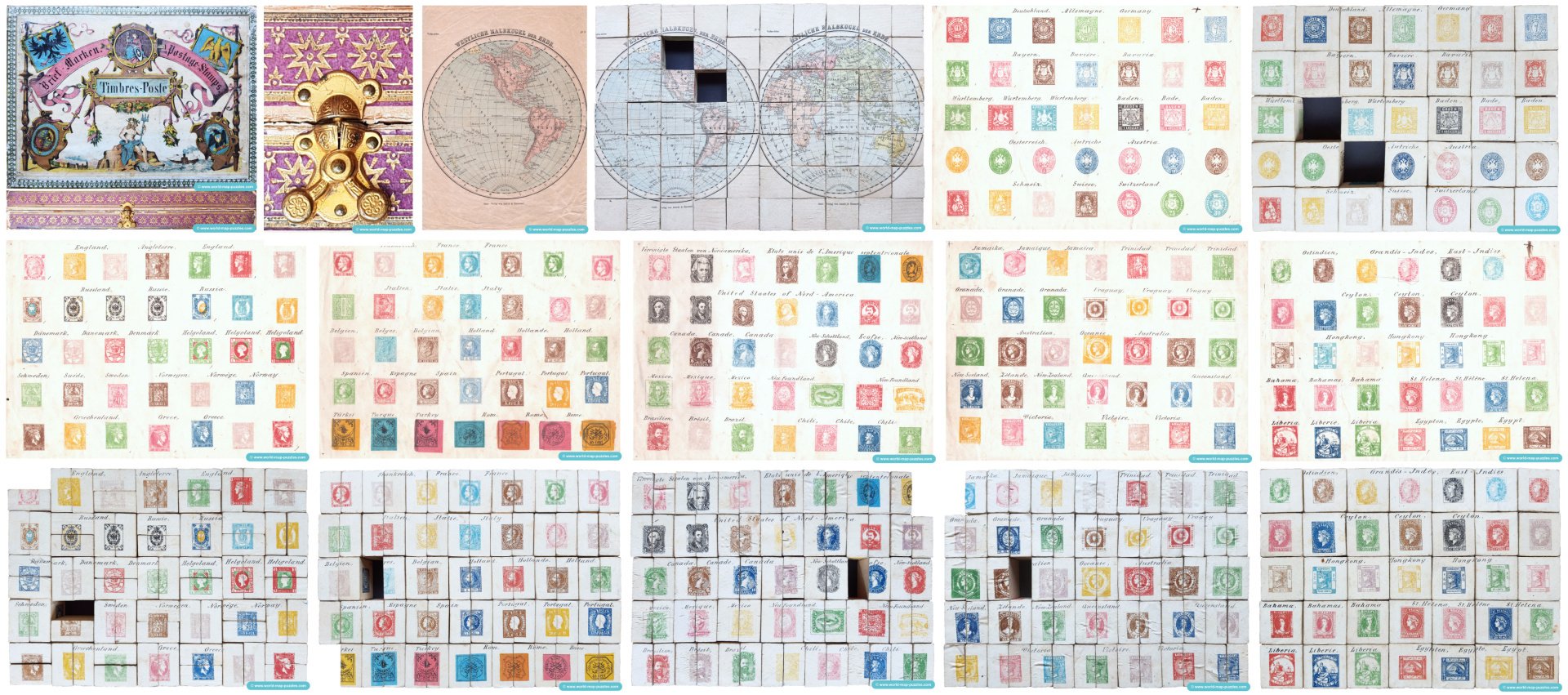 Stamps & Geography - A rare German cube puzzle (mh-0473)