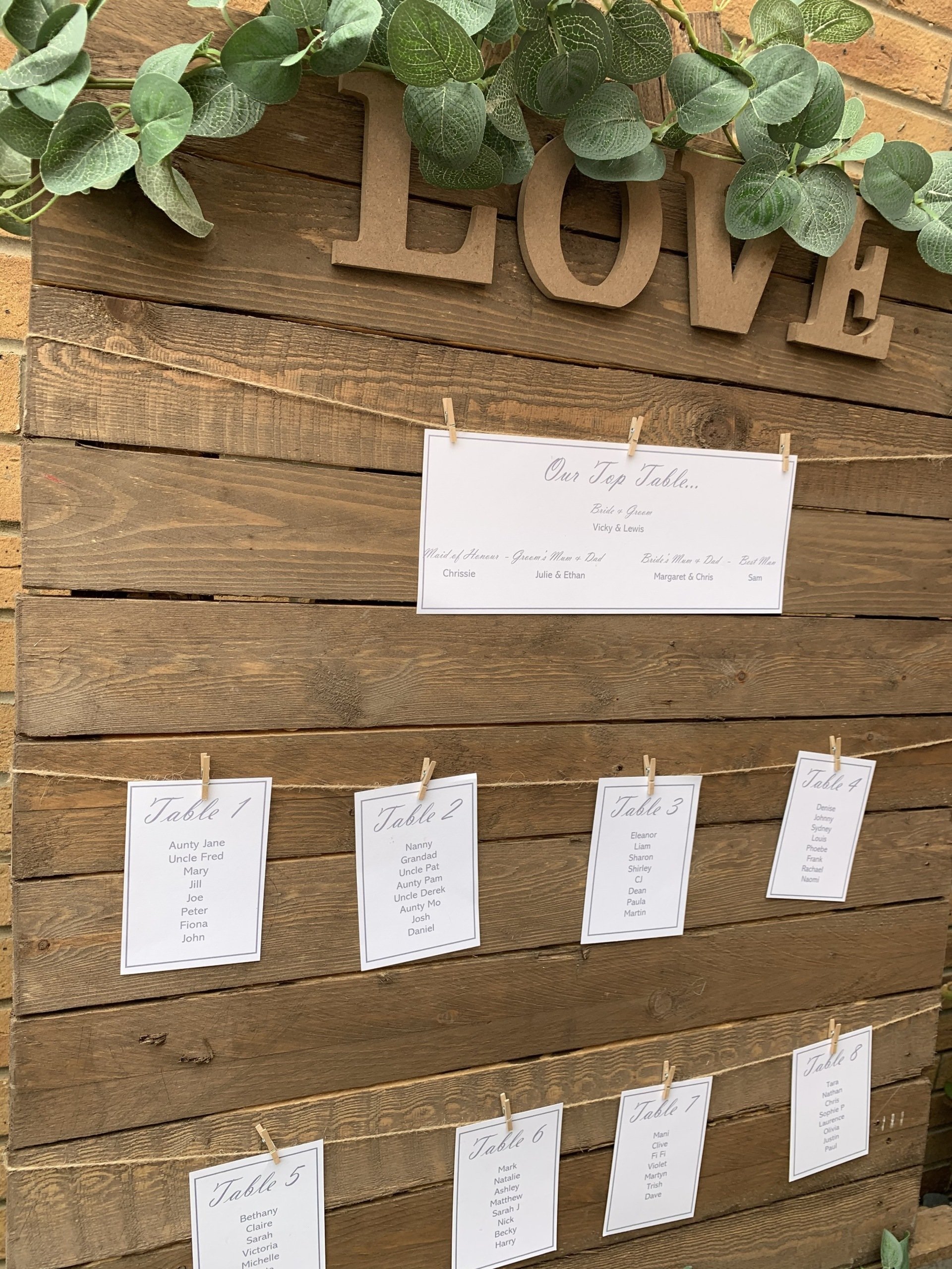 Rustic Seating Plan Pics
