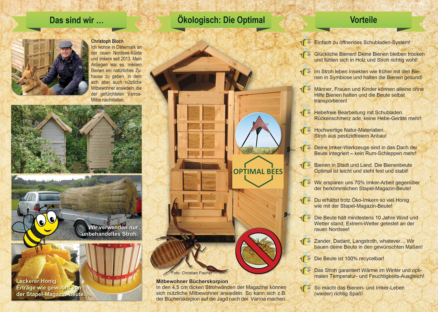 OPTIMAL BEES, Beste Beute, Beste Bienenbeute, StrohBeute, Presse