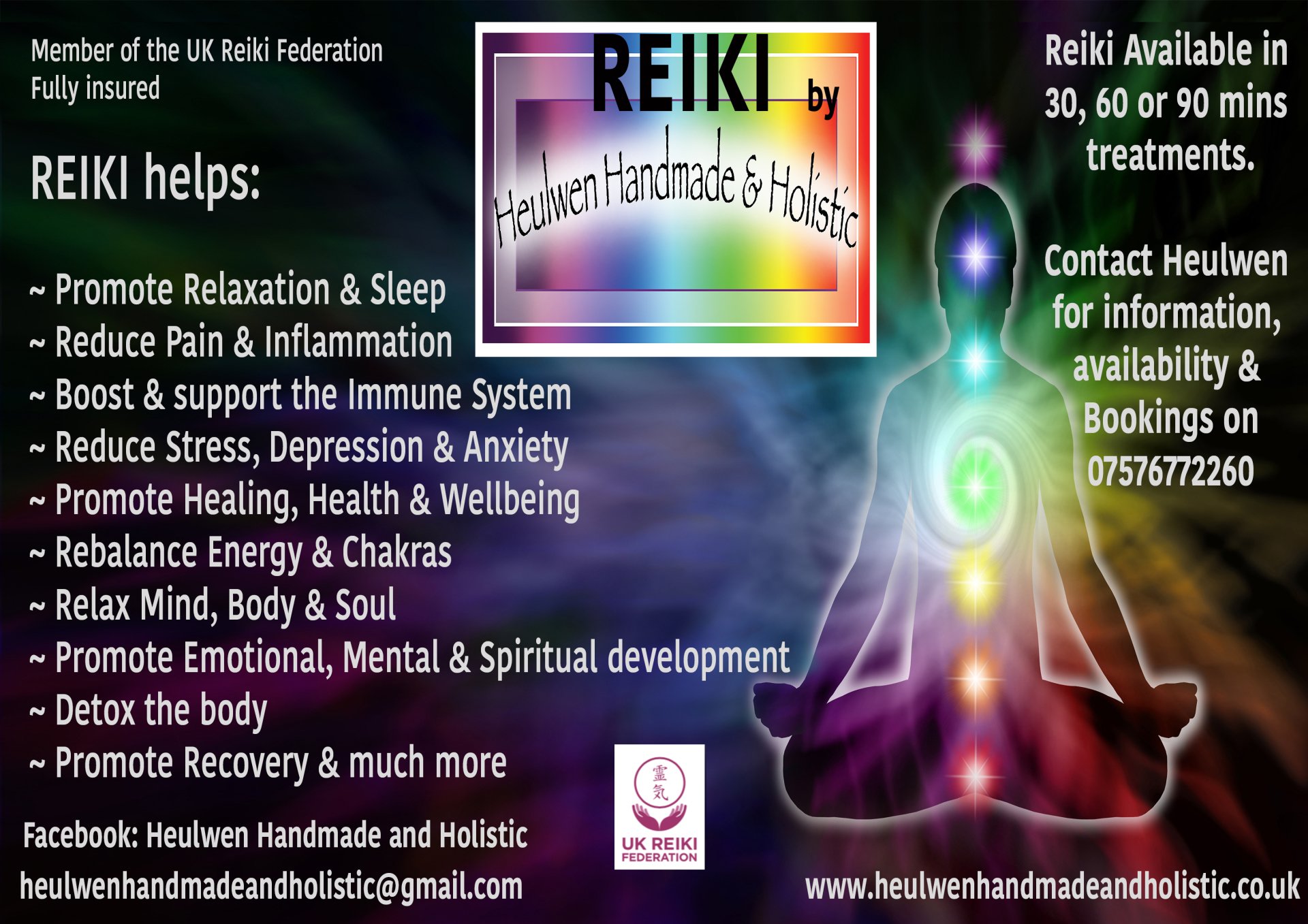 Reiki Practitioner providing Reiki to individuals & Businesses.