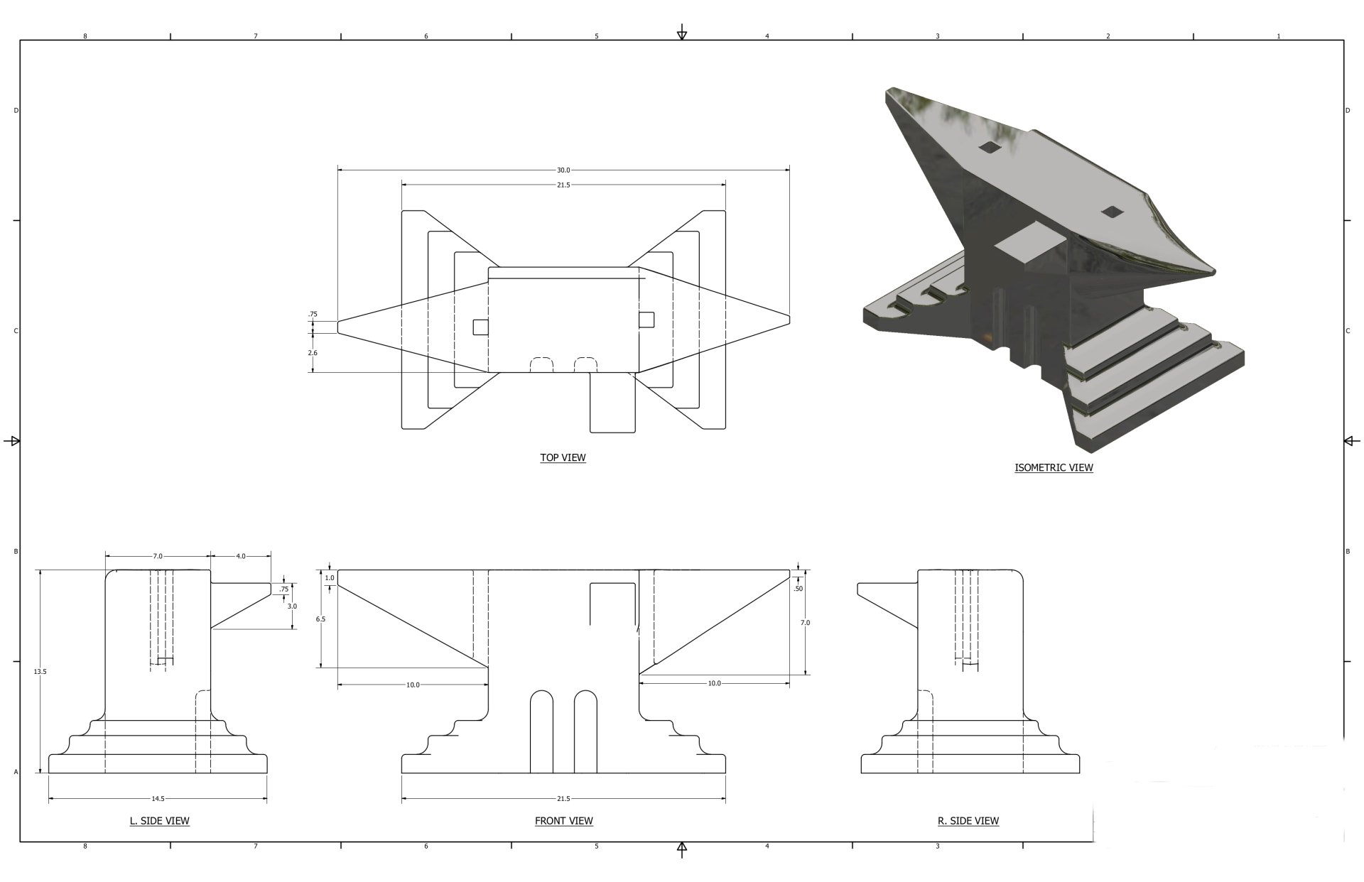 Lyon Blade & Anvil, LLC anvil dimensions