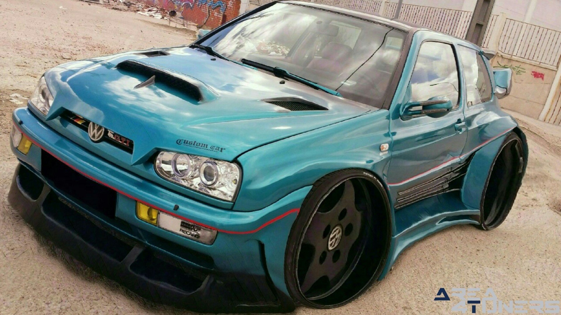 AREA4TUNERS CARICATURA COCHE TUNING VW GOLF