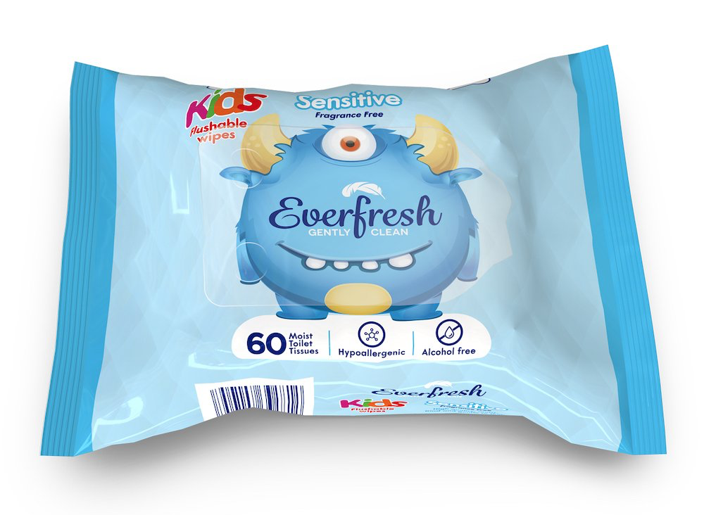 Everfresh Baby and Flushable Toddler and Adult Moist Toilet Wipes