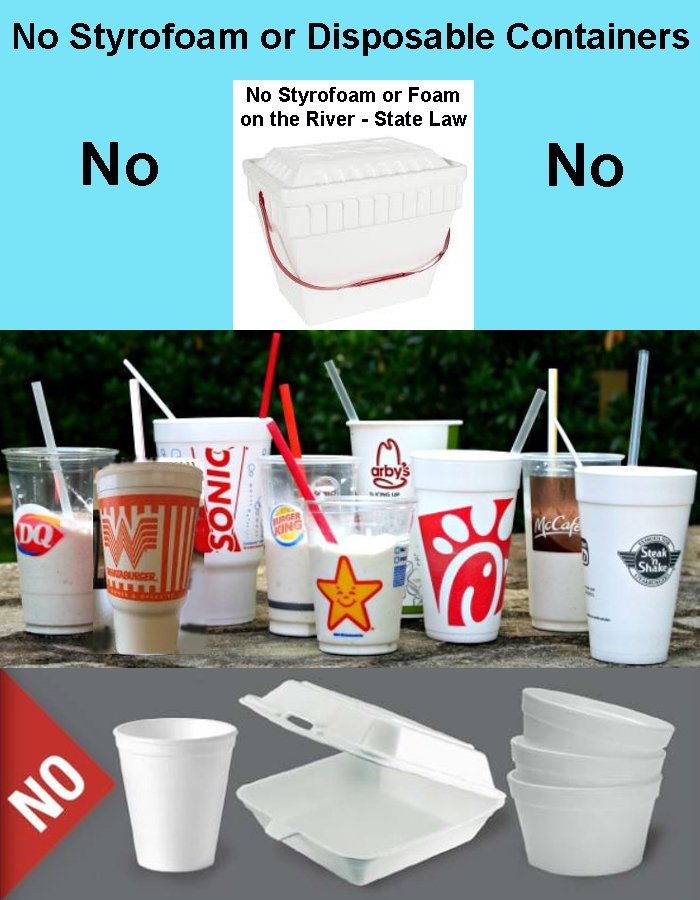 No Foam-or Styrofoam Containers Allowed on the Comal River
