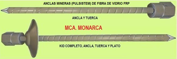 anclas mineras de fibra de vidrio