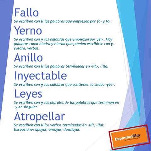 Reglas de ortografía - ¿Con LL o con Y?