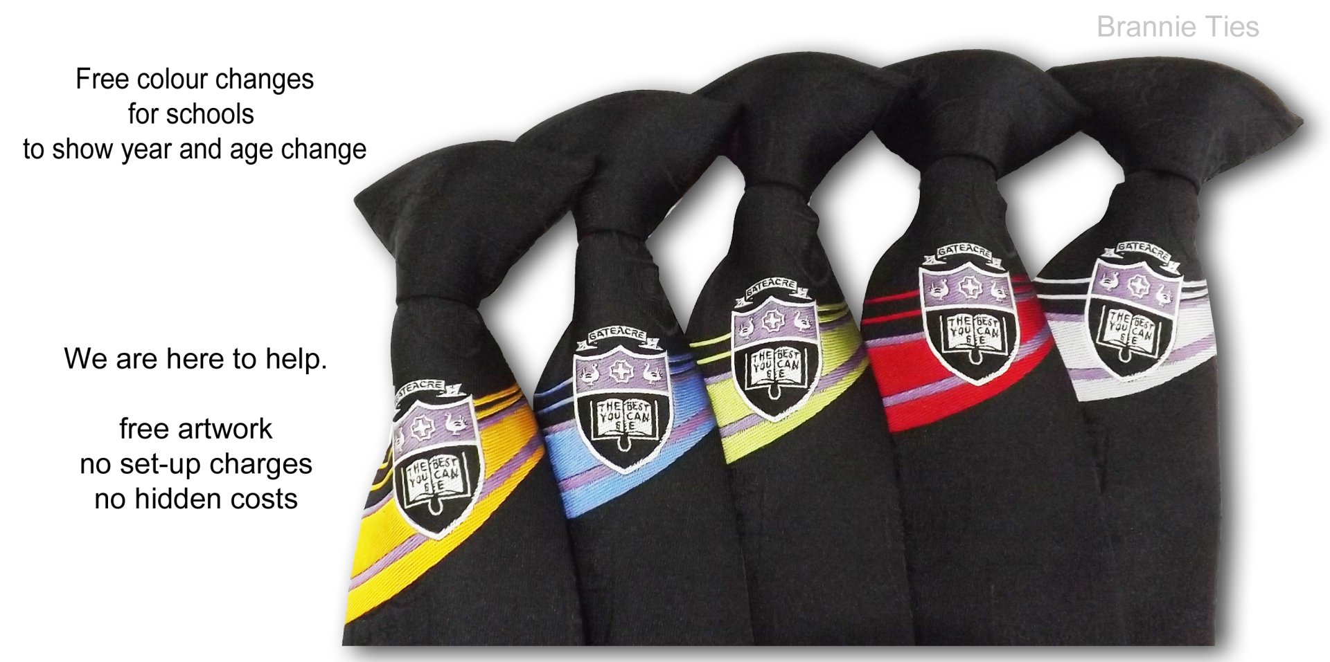 School ties with free logos & colour changes,