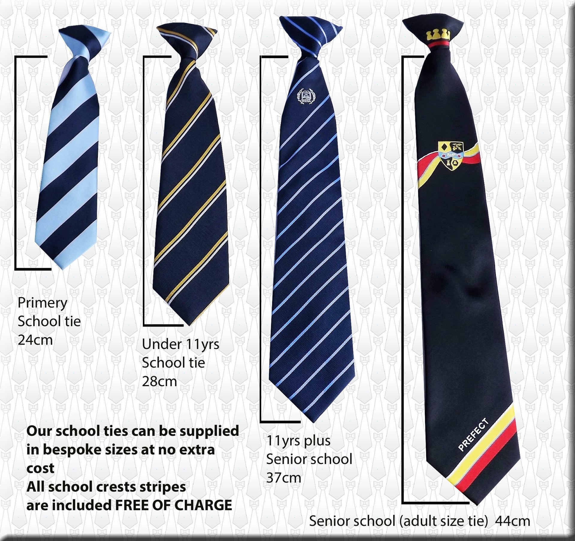 School ties with free logos & colour changes,