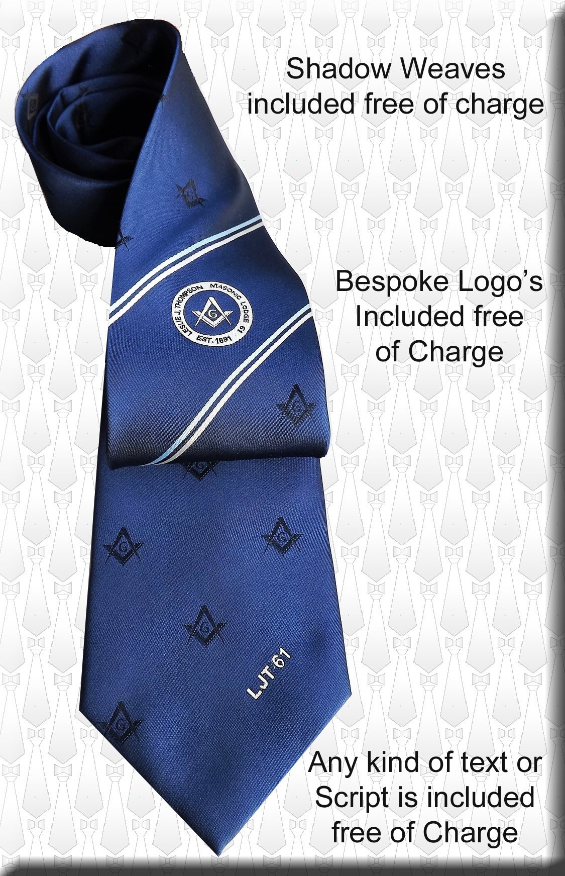 Masonic ties, jewels, bowties, pin badges