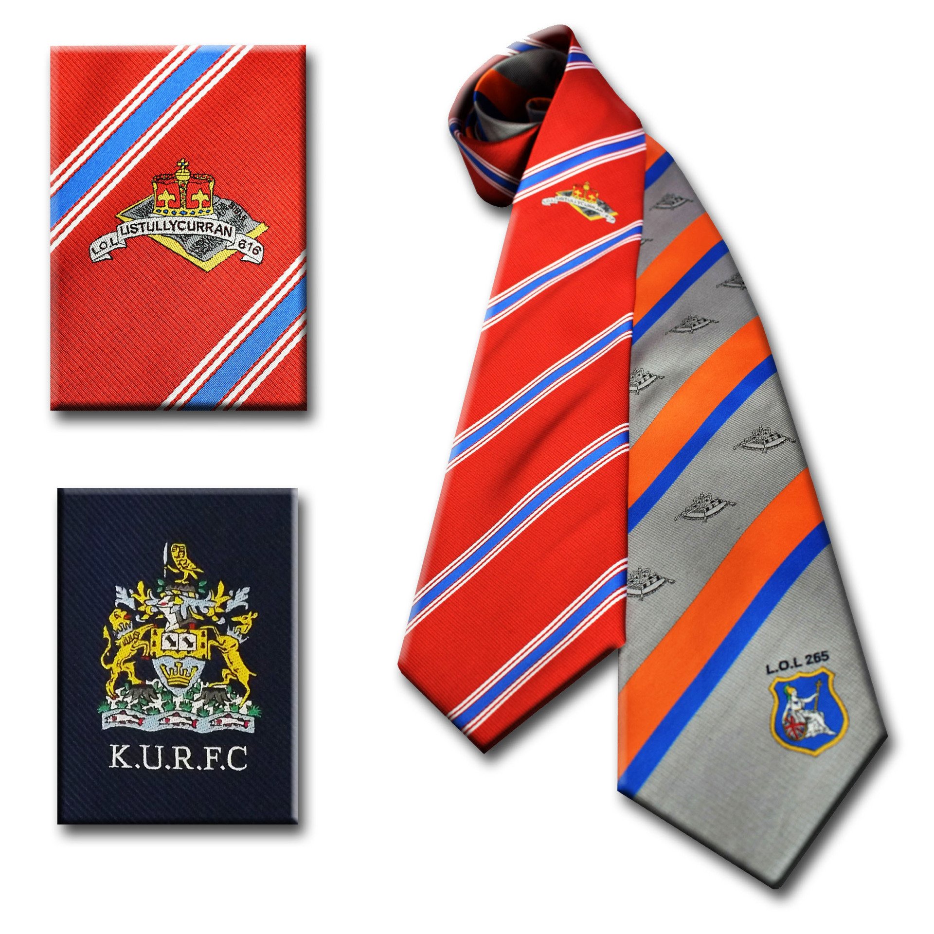 Sports club ties, football club ties, min qty 25pcs