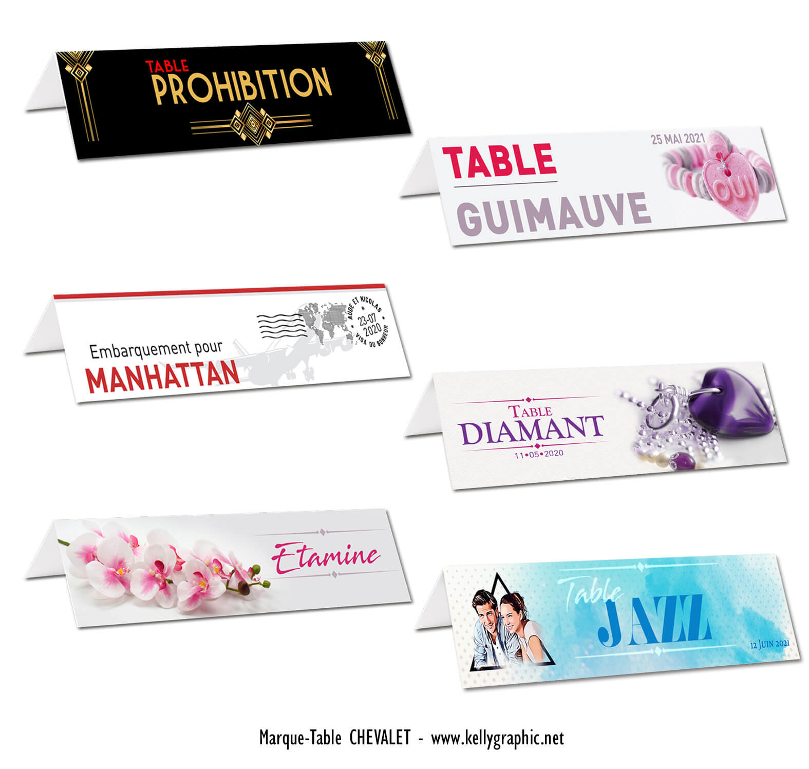 Dirigez vos invités à tables avec ces marques tables personnalisés.