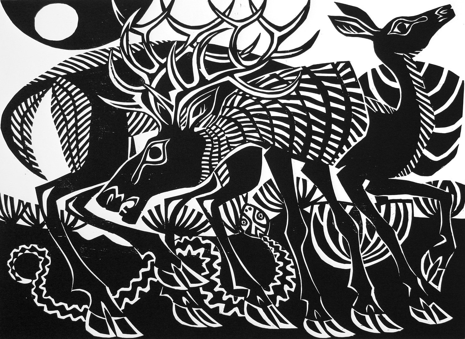 B&W Woodcuts: Beasts