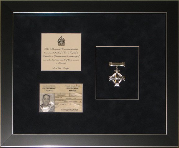 Military Shadow Box - Memorial Cross Given to Wife