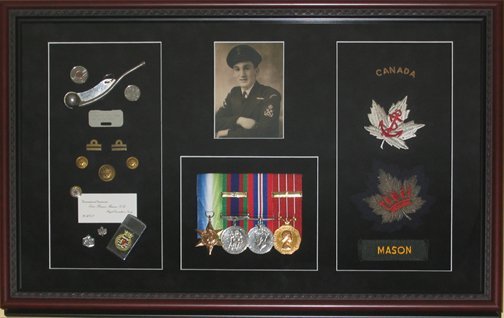 Military Shadow Box - Royal Canadian Navy memorabilia