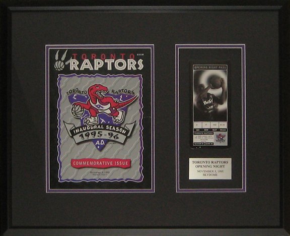 Sports Shadow Box - Toronto Raptors First Game Memorabilia