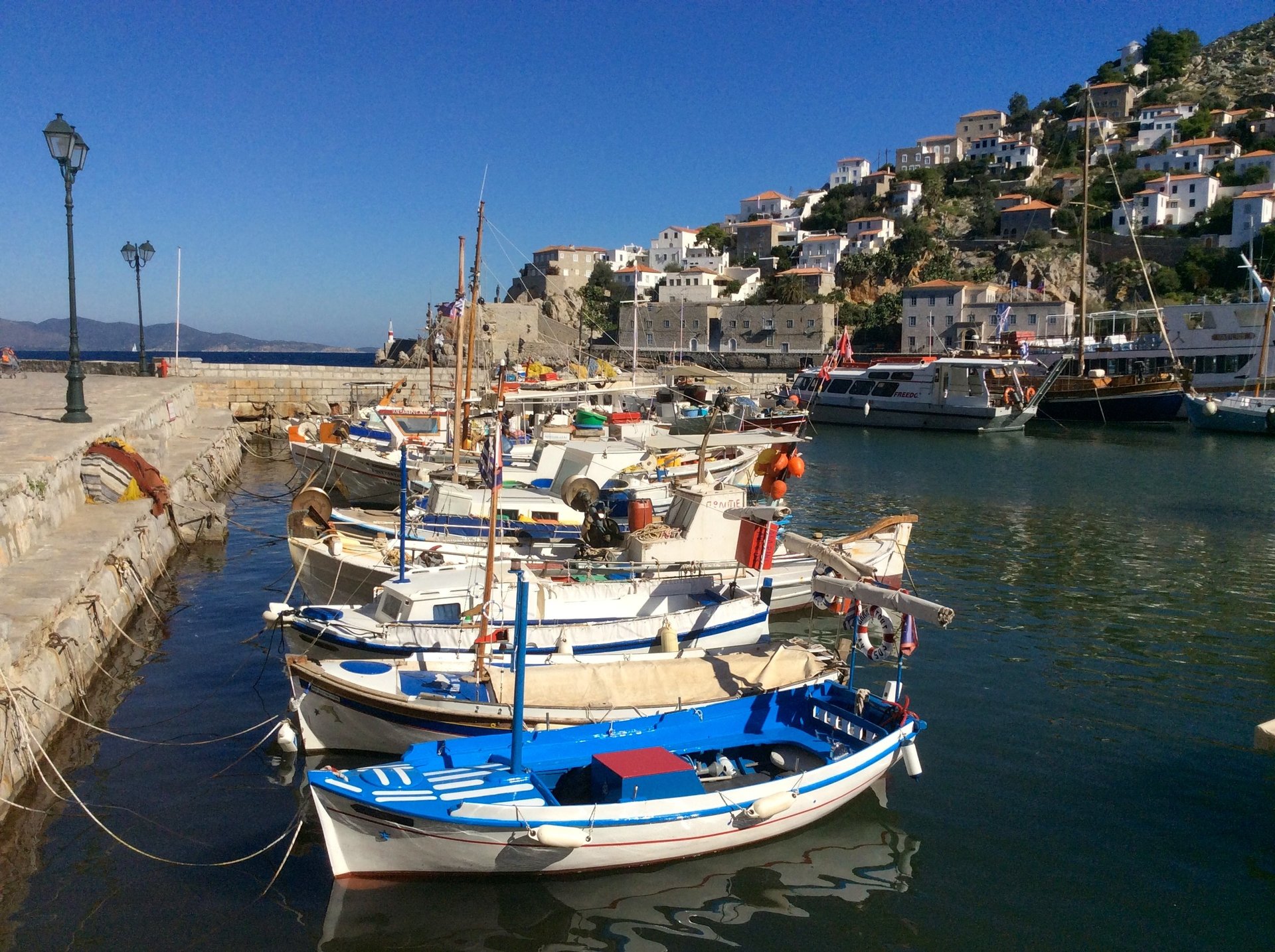 Hydra Harbour on Hydra Island Greece