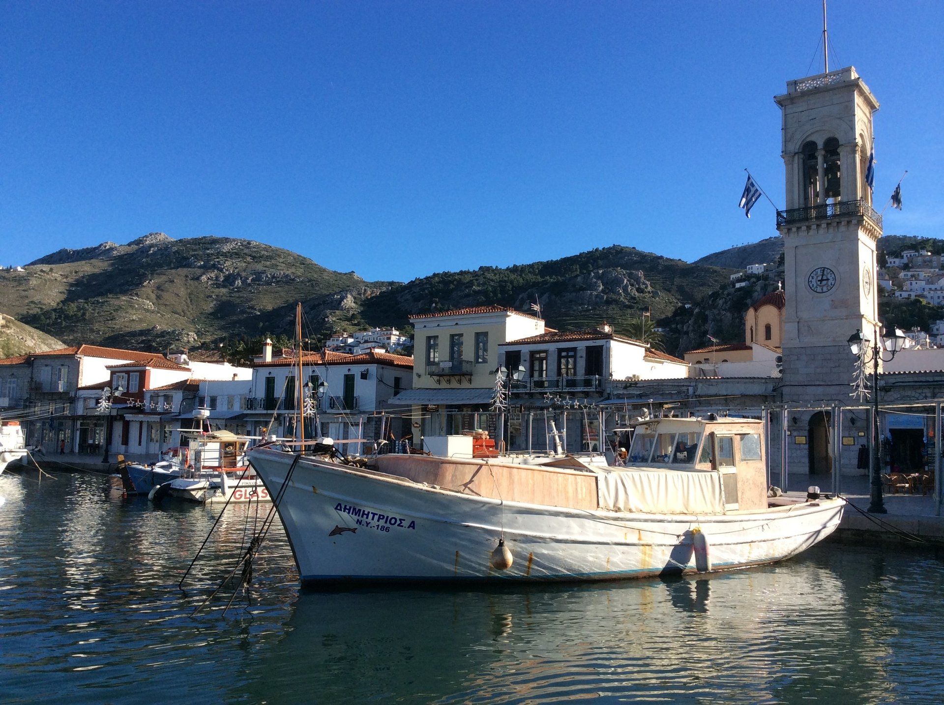 Hydra Harbour on Hydra Island Greece