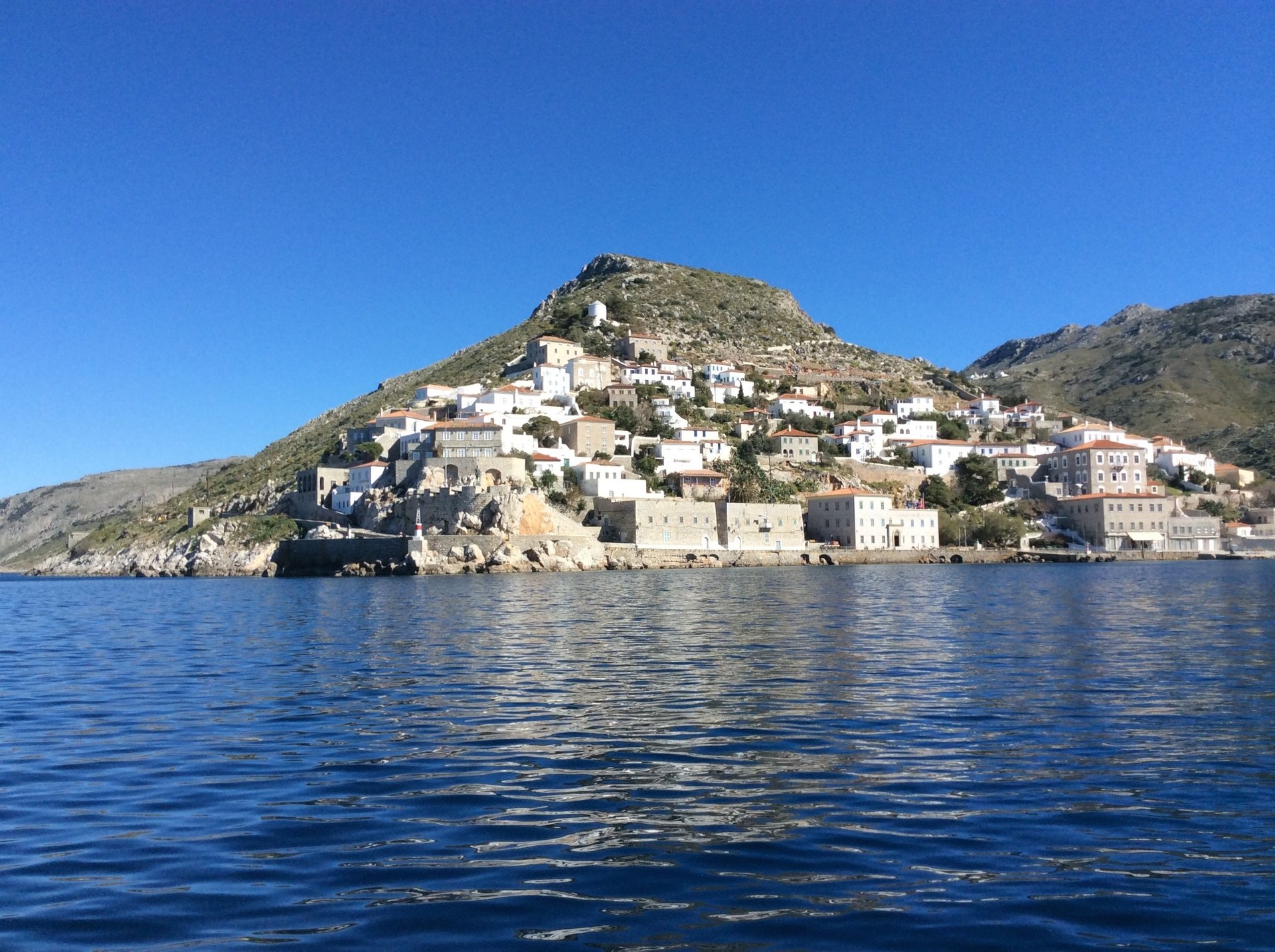 Hydra Harbour on Hydra Island Greece