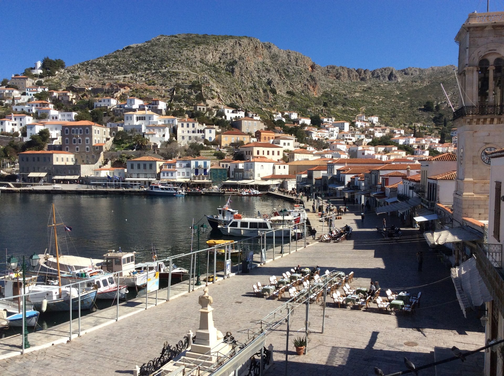 Hydra Harbour on Hydra Island Greece