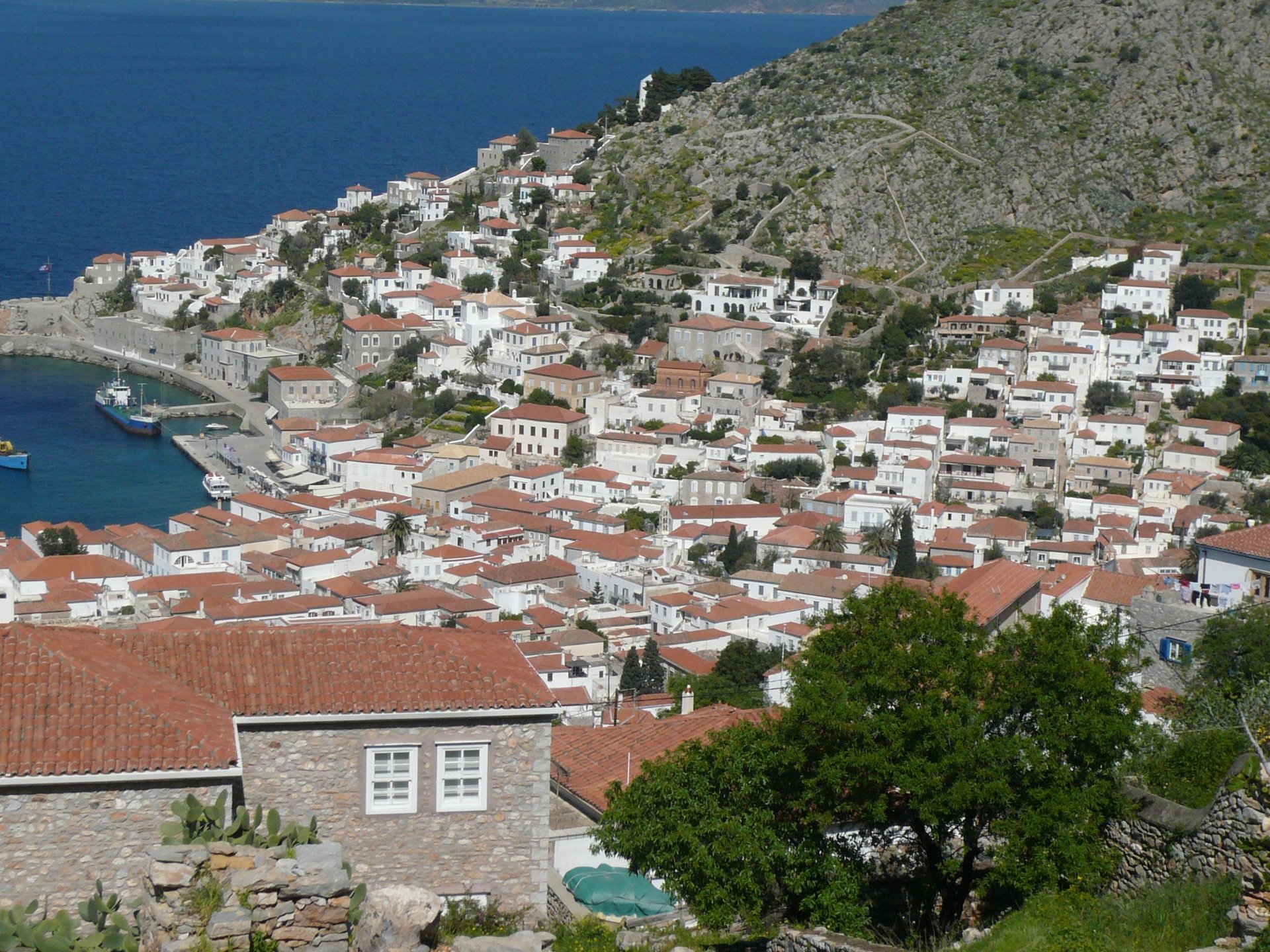 Hydra Town on Hydra Island Greece