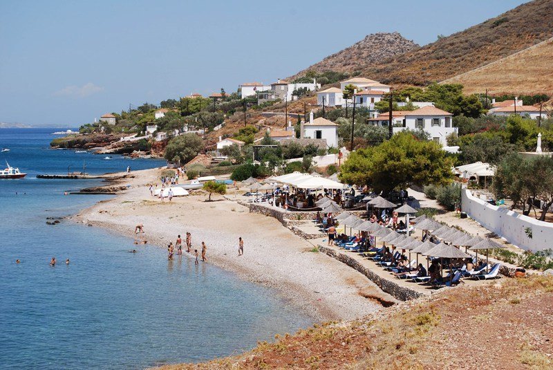 Plakes Beach, beaches on Hydra Island Greece
