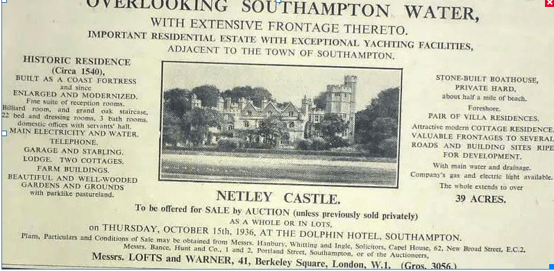 History of Netley Castle