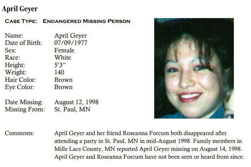 Missing: Rachel Cyriaks, Roseanna Forcum and April Geyer