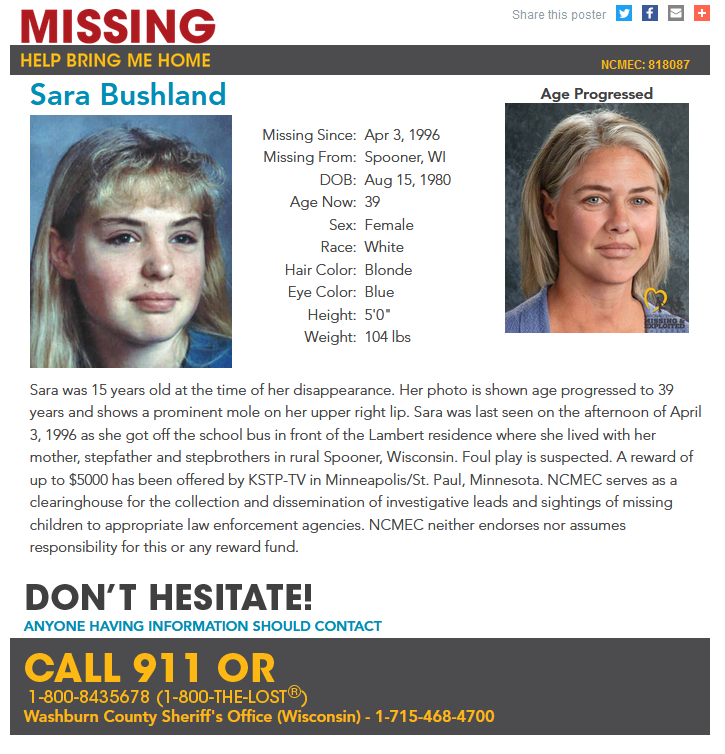 Missing: Jeremy Jourdain and Sarah Bushland