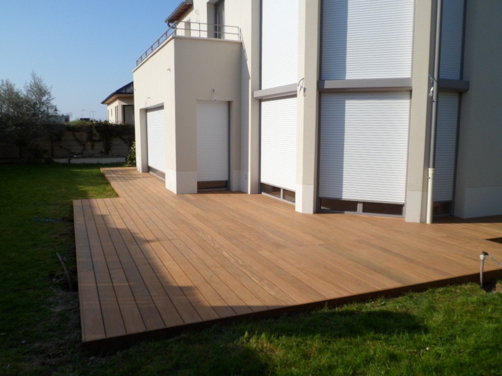 Plancher de terrasse en bois exotique , ipé, cumaru