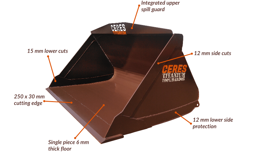 Titanium Telehandler Bucket | CERES Machinery | Made in the UK