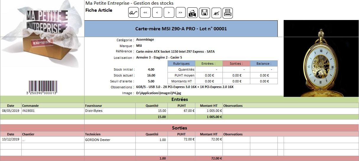 ApplisPourPC - Gestion de stock