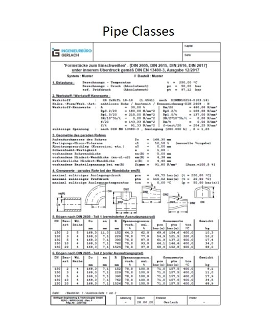 Ingenieurbüro Gerlach - Rohrstatik - Pipe Stress Analysis