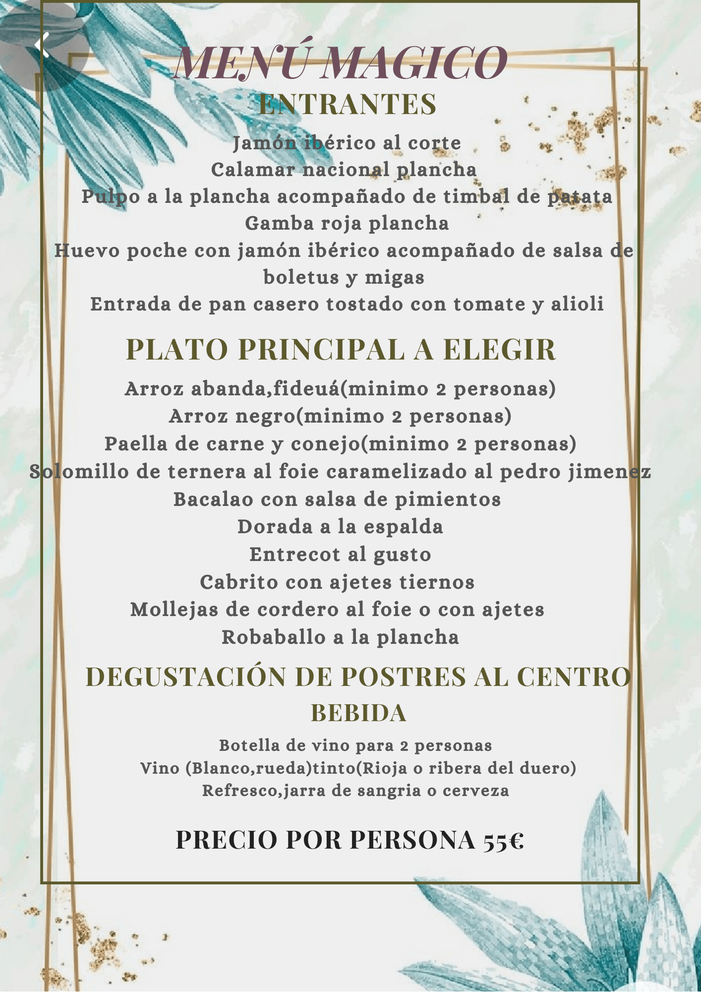 RESTAURANTE MAGICO CAMPICO MENUS & CARTA