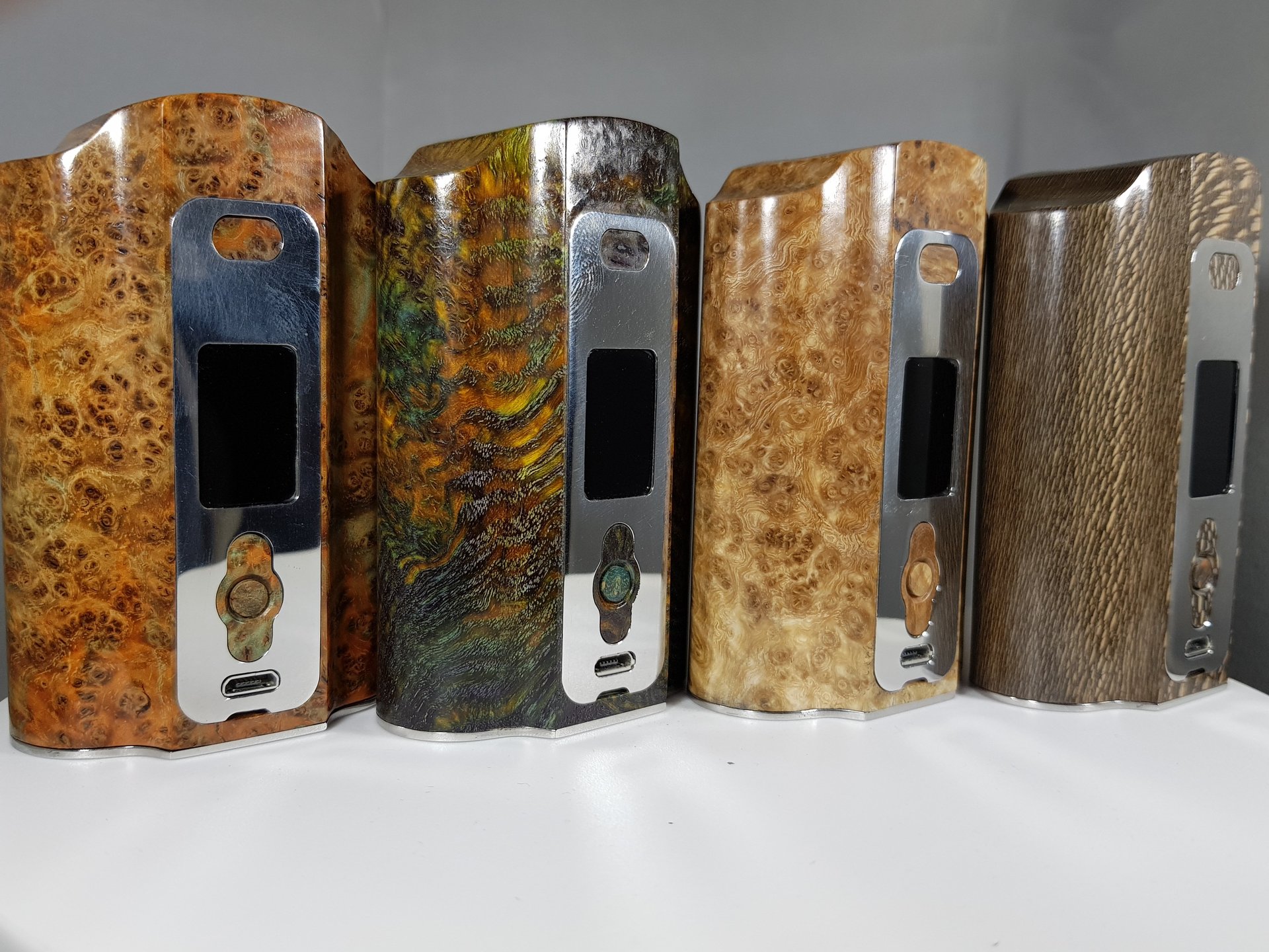 Stab Wood Mods, Stabilized Wood Box Mod and Asmodus Box Mods for sale