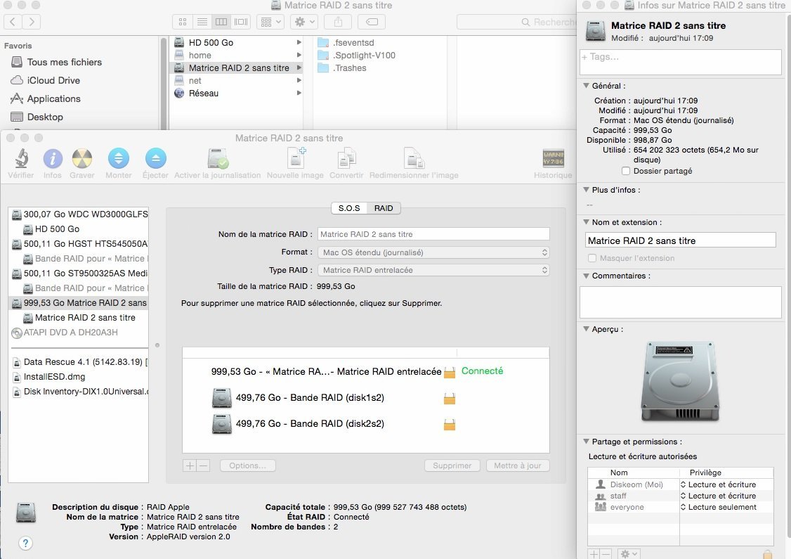 Raid Logiciel Mac - Utilitaire du disque