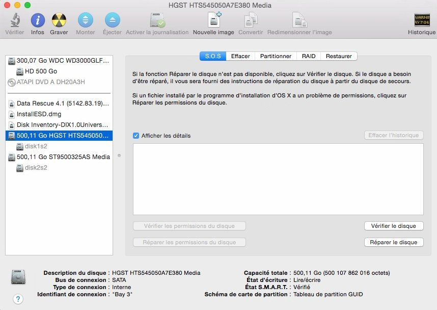Raid Logiciel Mac - Utilitaire du disque