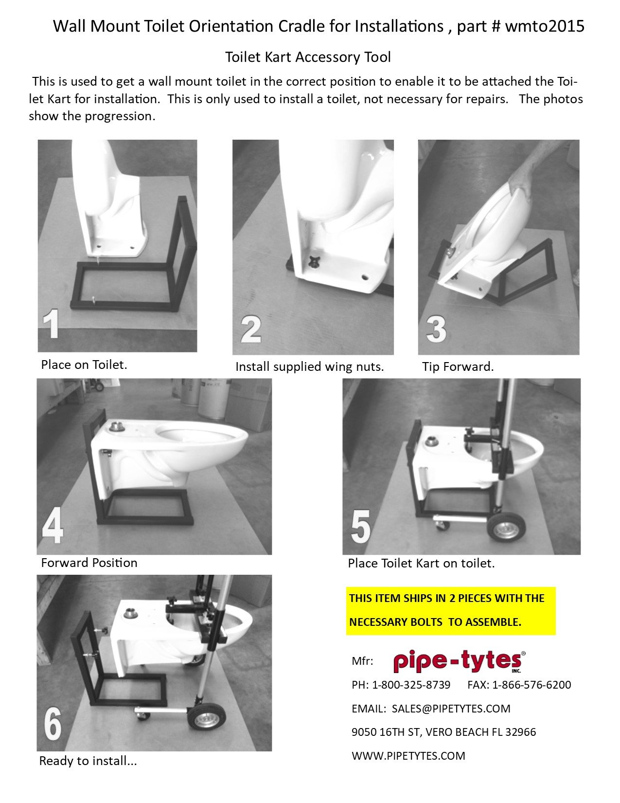 Toilet Kart Brochure, Operation Instructions, Diagram
