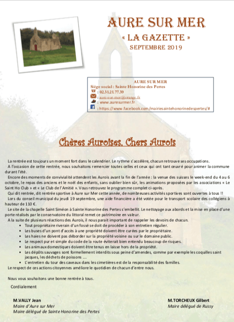 Aure sur Mer - Site officiel de la commune